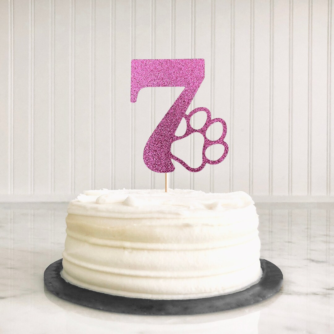 Dog Birthday Cake Topper 7th Birthday Cake Topper Dog Party Cake Topper ...