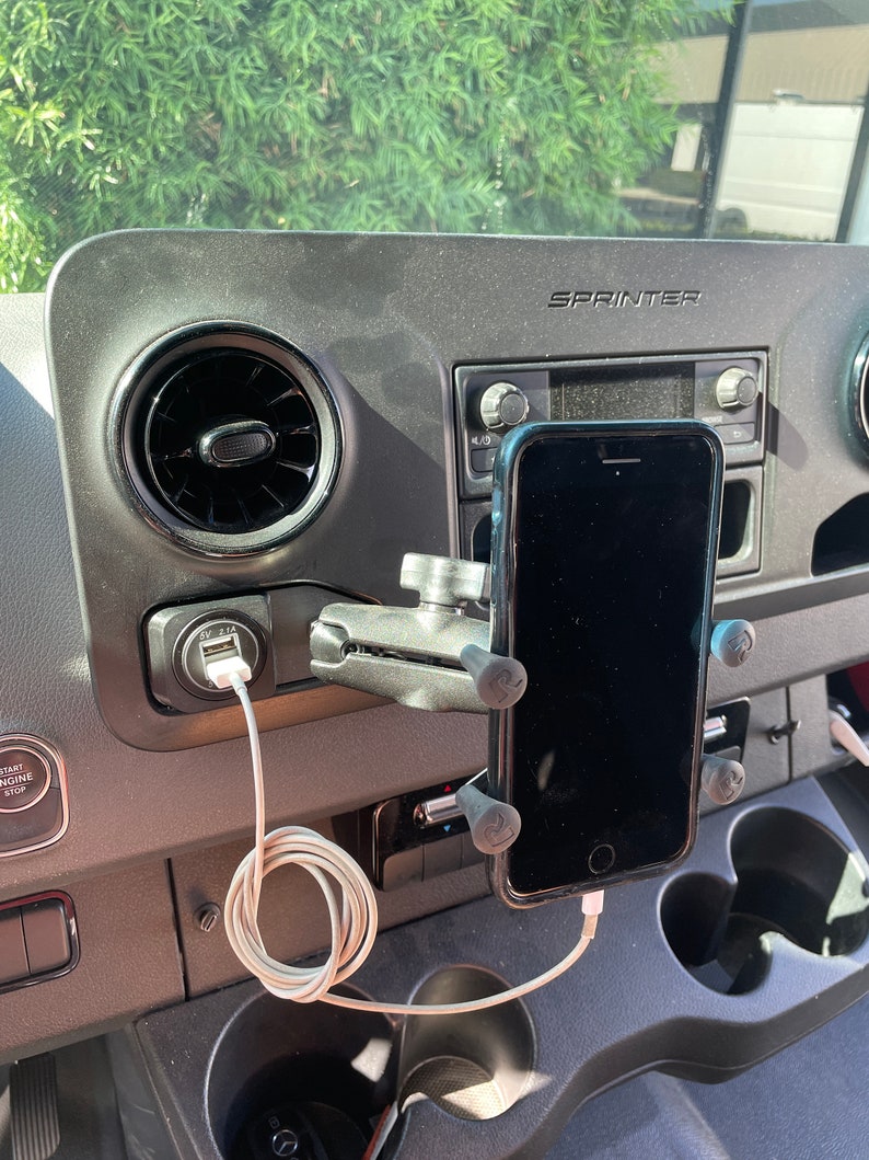 Mercedes Sprinter Dash Cubby Ram Single Ball Mount/adapter With USB ...