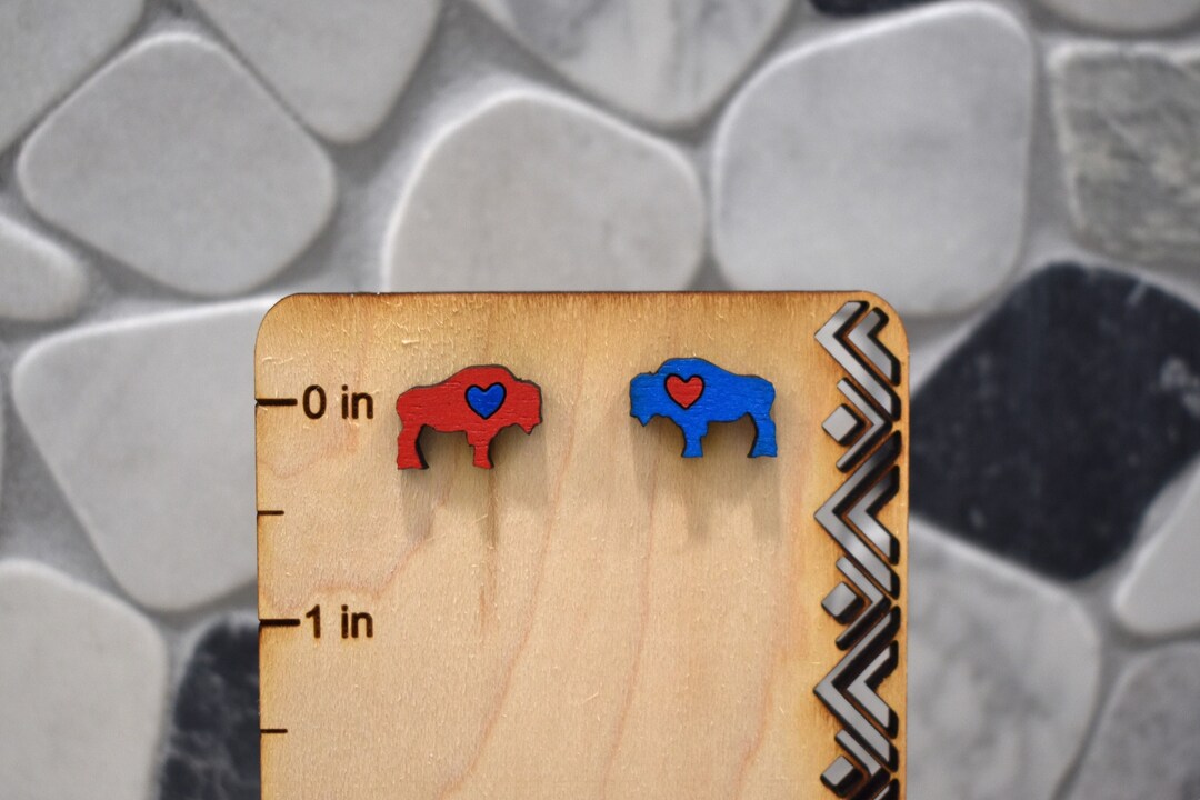 Buffalo Stud Earrings, Bills Mafia, Lets Go Buffalo, Football Earrings ...