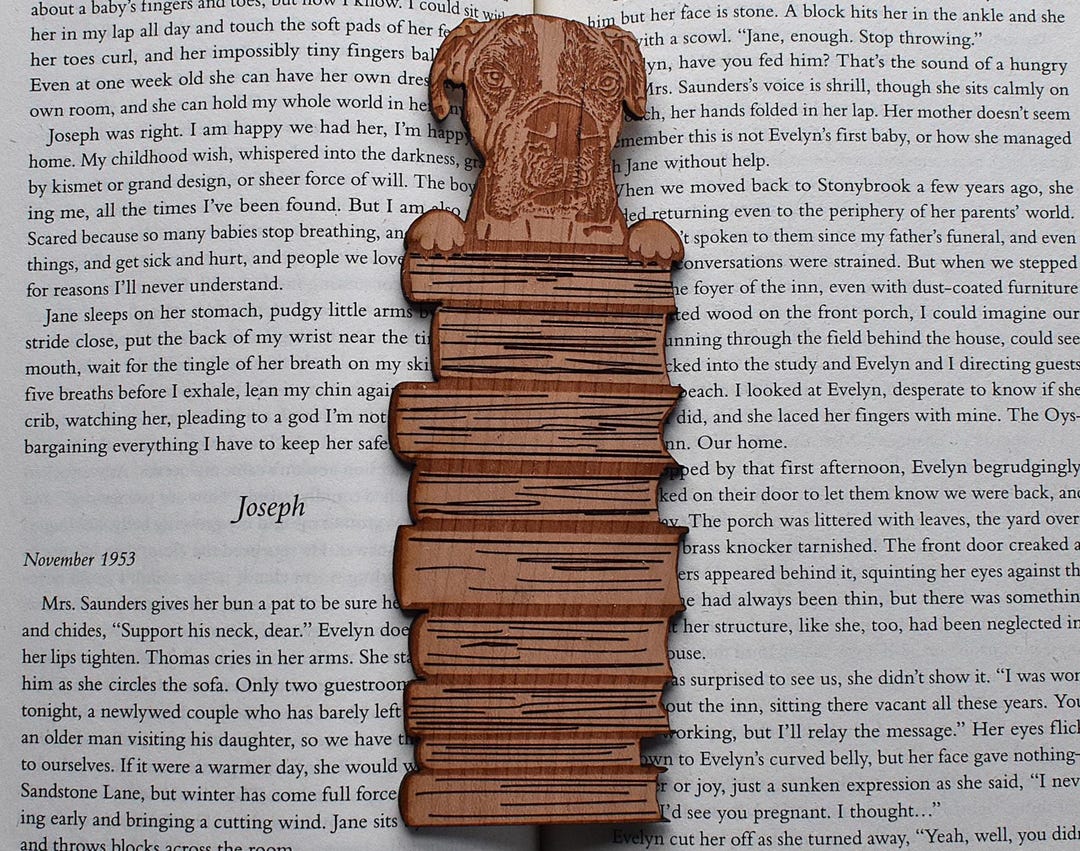 Boxer Dog Wooden Bookmark: Gift for Book Lovers - Etsy