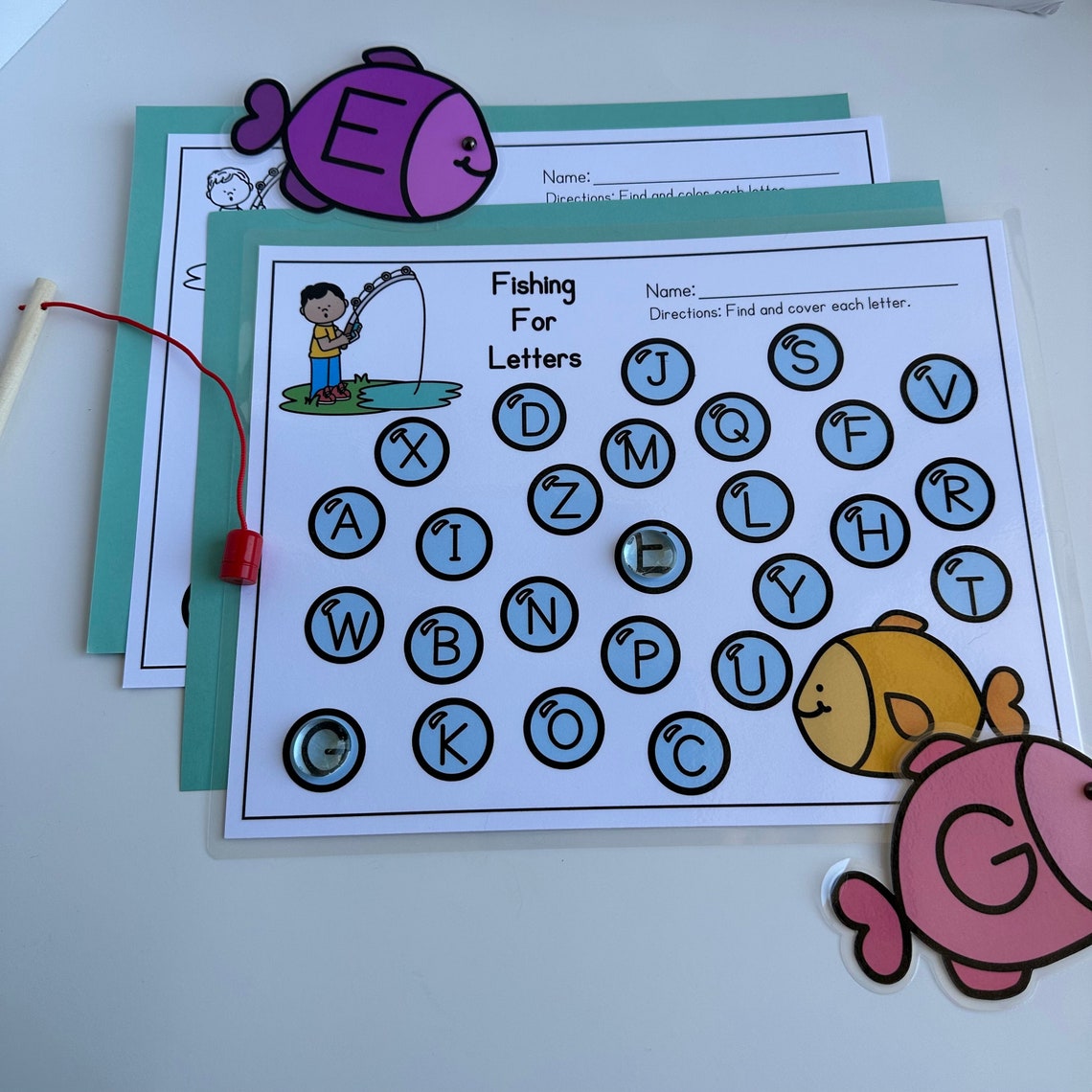 Fishing for Letters Letter Identification and Matching - Etsy