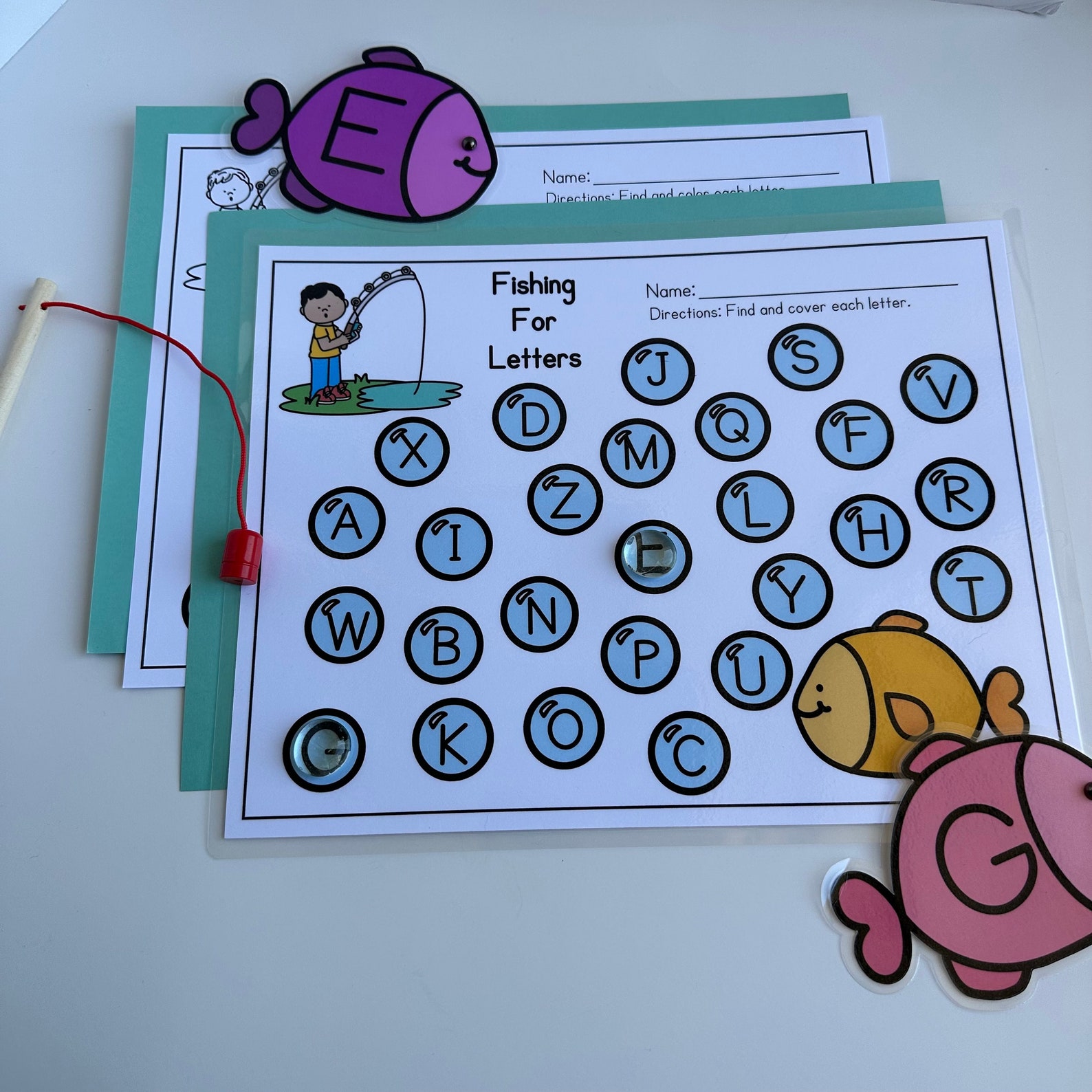 Fishing for Letters Letter Identification and Matching - Etsy