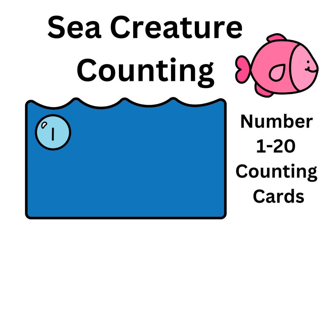 Sea Creature Counting Cards Digital Download Cards Only - Etsy