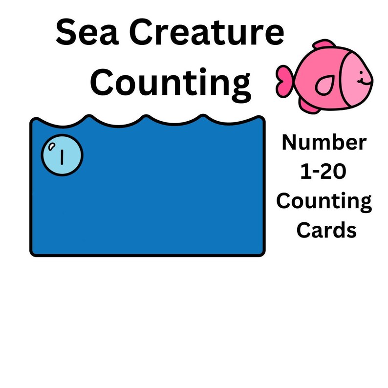 Sea Creature Counting Cards Digital Download Cards Only - Etsy