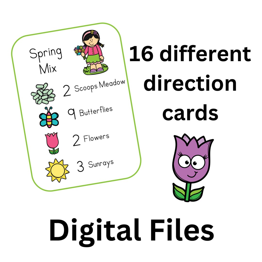 Spring Mix Sensory Bin Digital Download Cards Only - Etsy