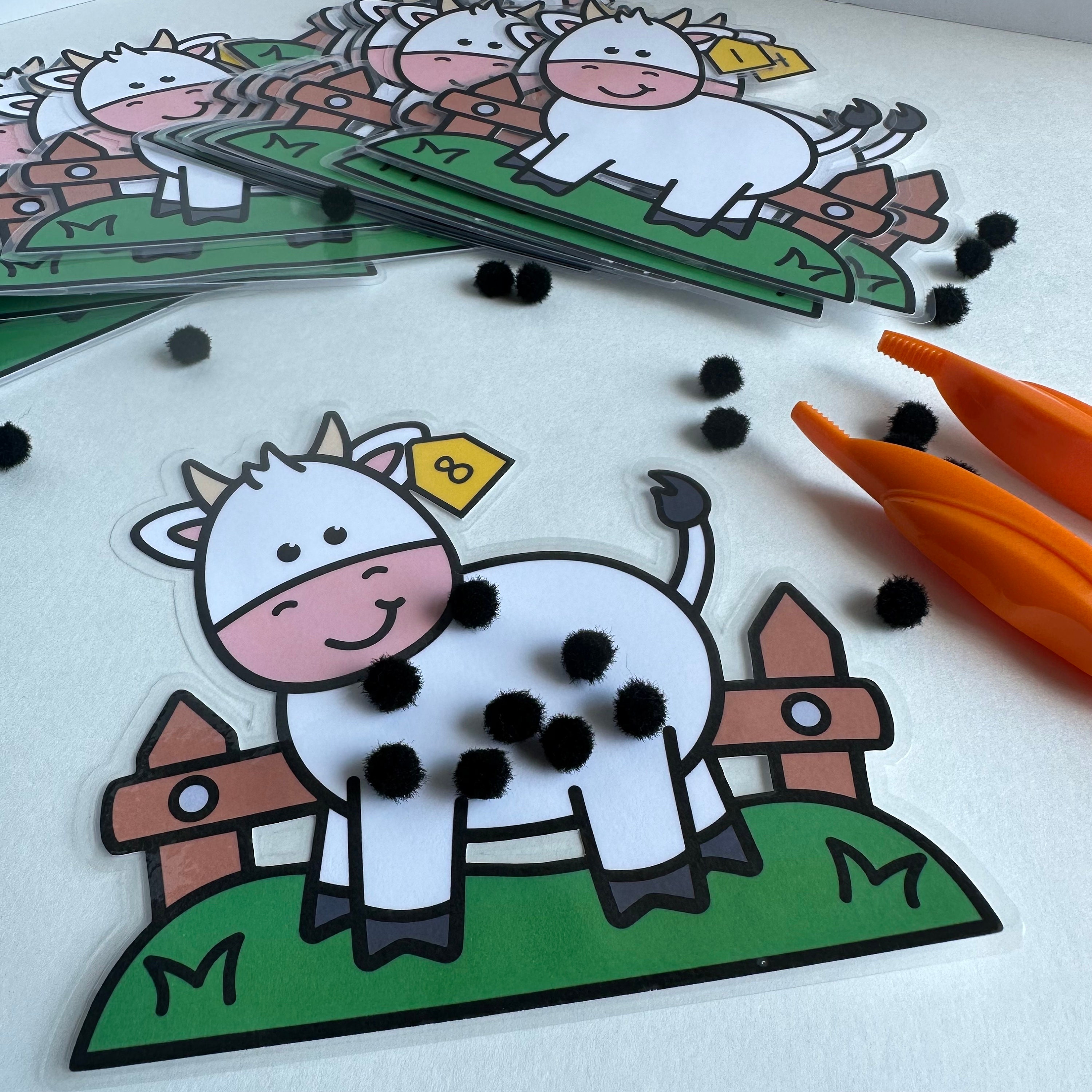 Cow Spot Counting Farm Animal Learning Preschool Centers Counting Game ...