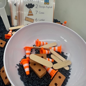 Construction Site Sensory Bin | Preschool Community Helper Unit Study ...