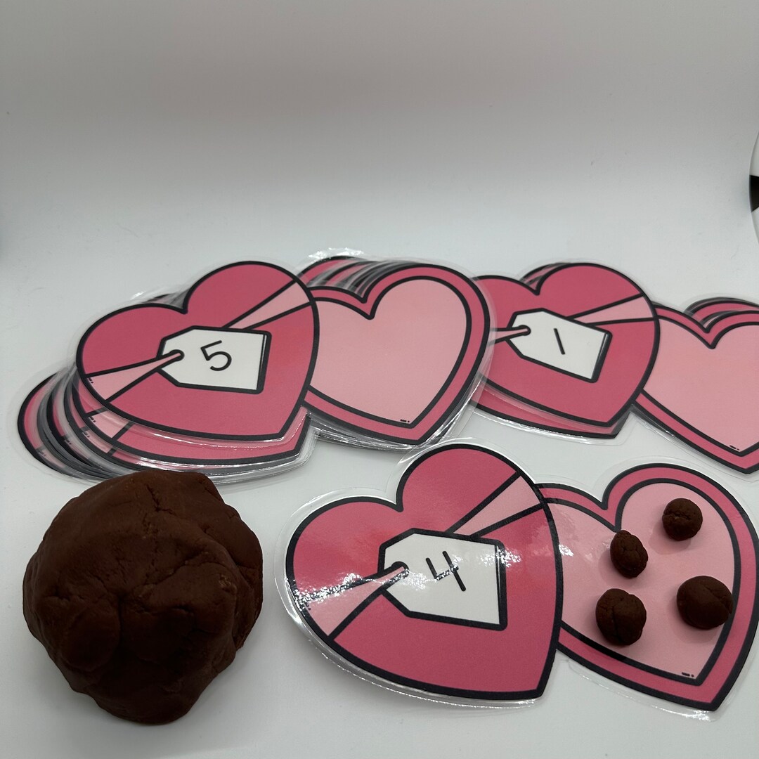 Playdough Counting 1-20 | Chocolate Heart Playdough Mat | Hands on ...