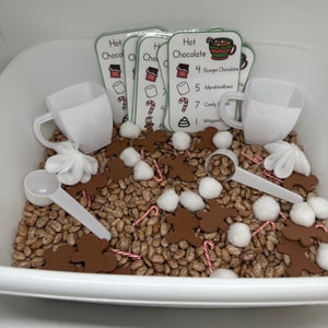 Hot Chocolate Sensory Bin Sensory Bin Preschool Winter Game Homeschool ...