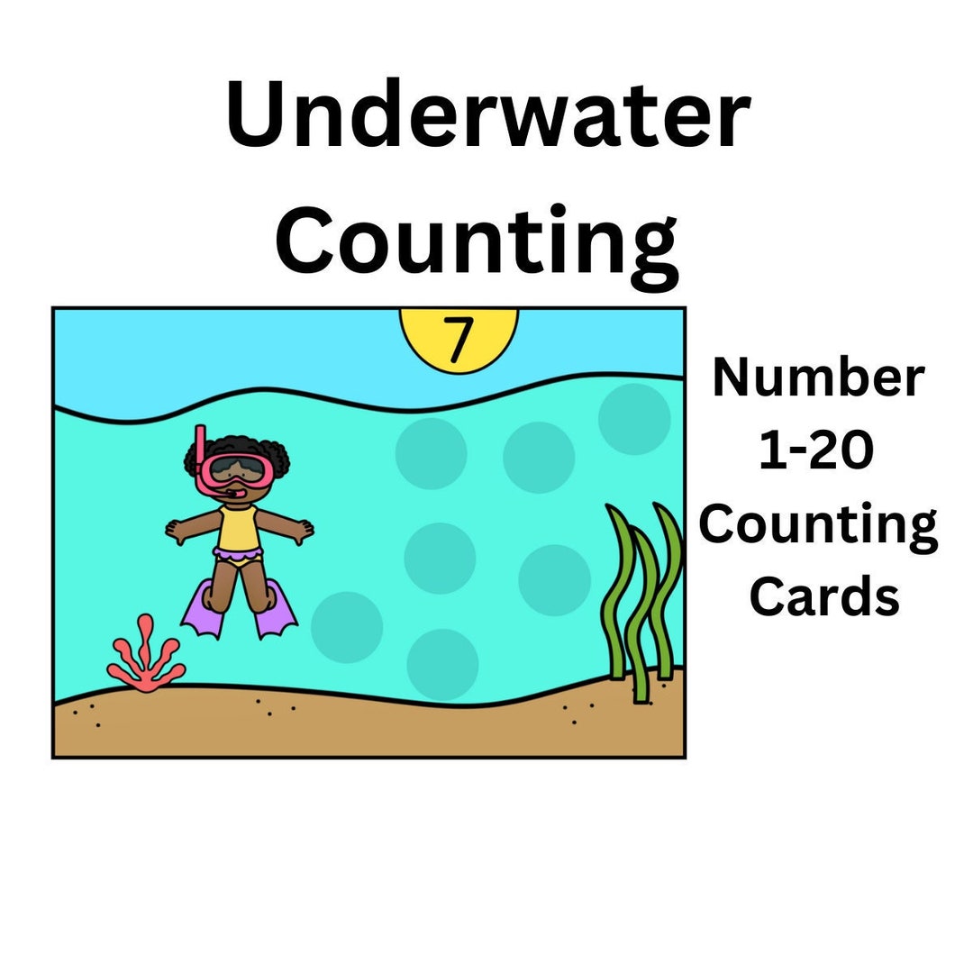 Underwater Counting 1 to 1 Cards Digital Download Cards Only - Etsy