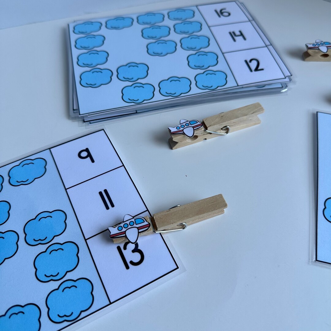Airplane Counting Clipcards | Count 1-20 | Early Learning | Ready to ...