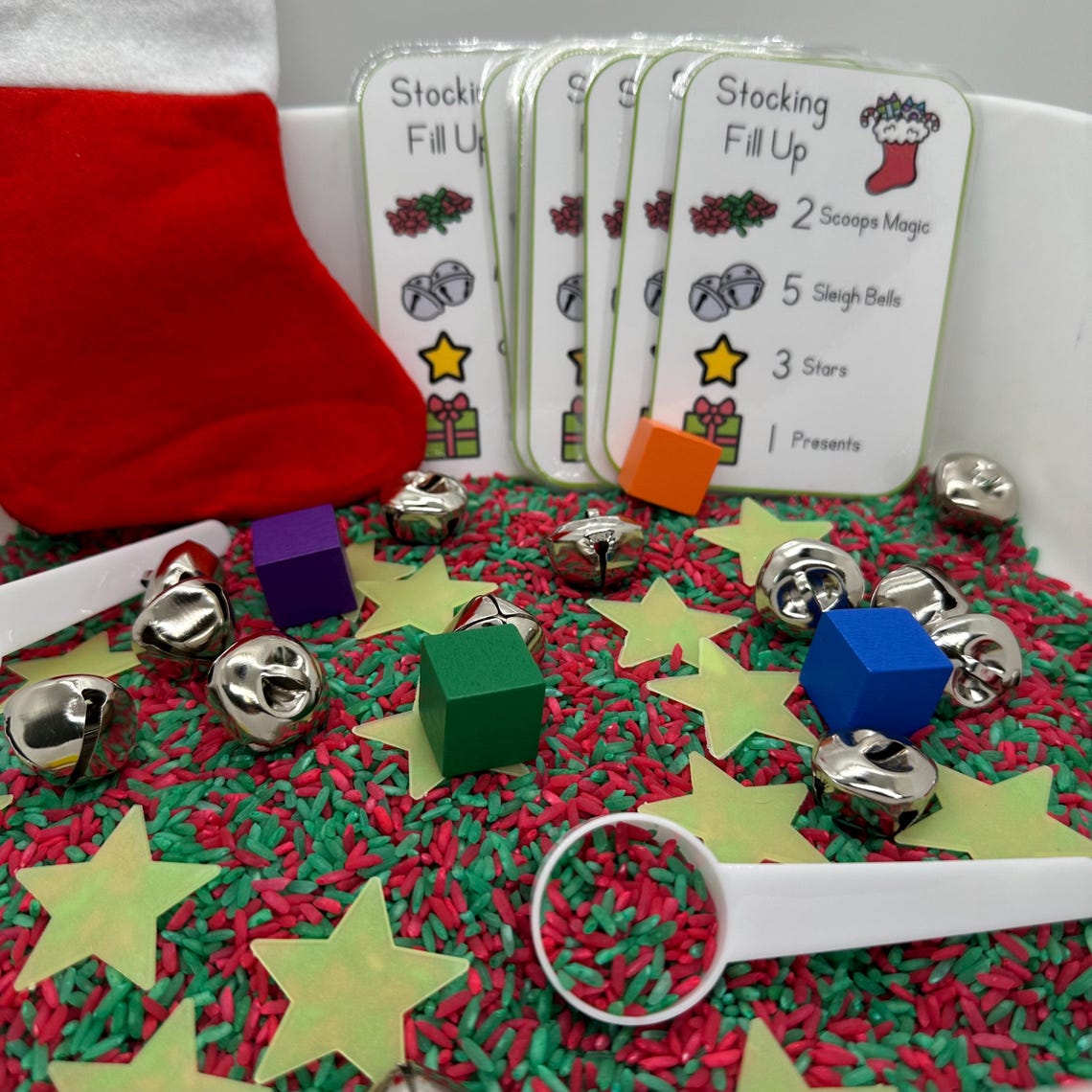 Christmas Stocking Sensory Bin | Sensory Bin | Preschool Winter Game ...