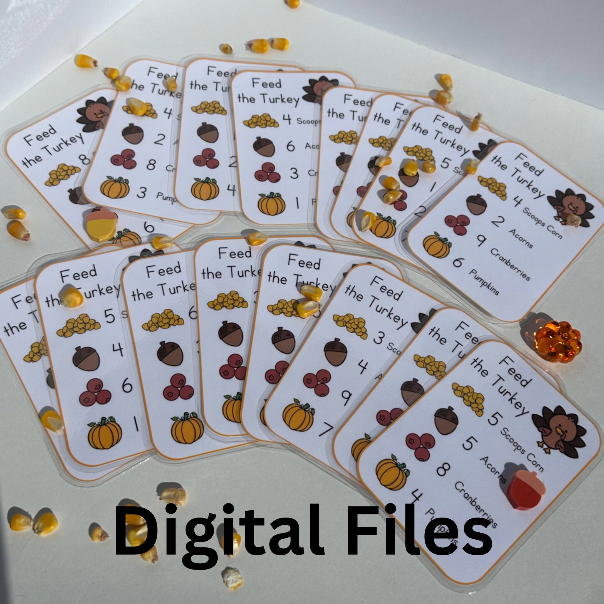 Feed the Turkey Sensory Bin Digital Download Cards Only - Etsy