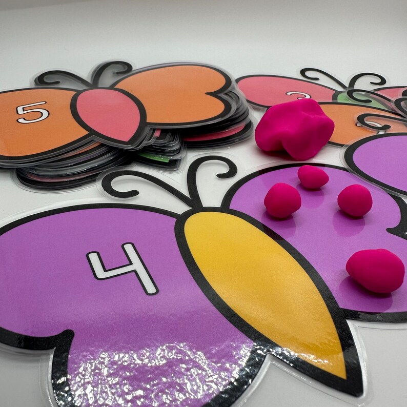Playdough Counting 1-20 | Butterfly Playdough Mat | Hands on Learning ...