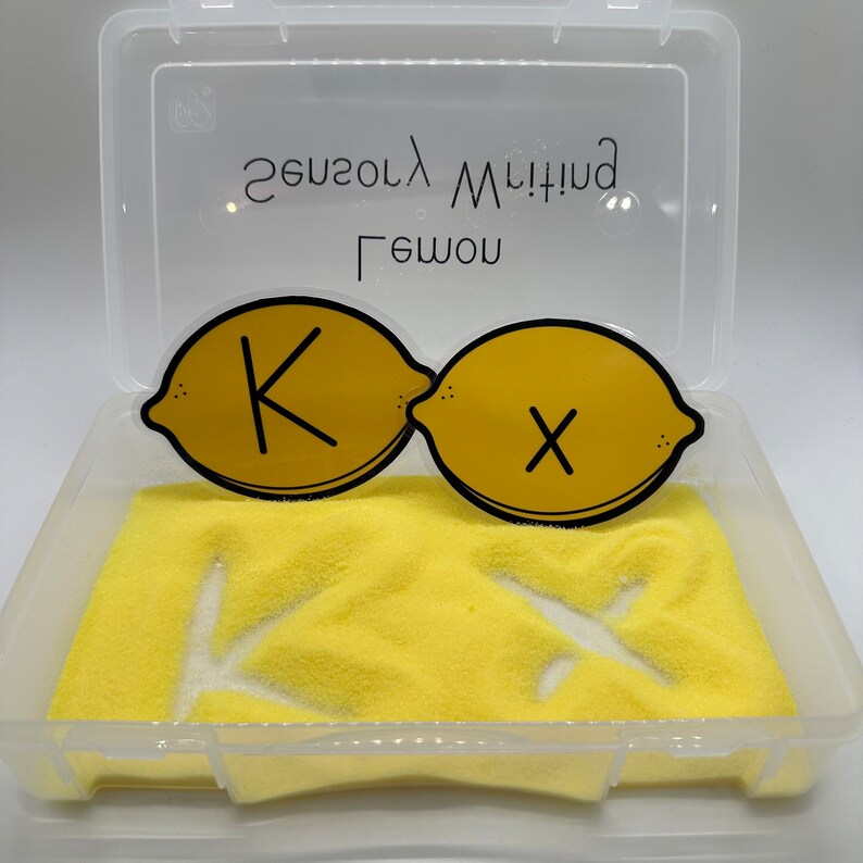 Lemon Sensory Salt Writing Lemon Sensory Tactile Letter Practice - Etsy