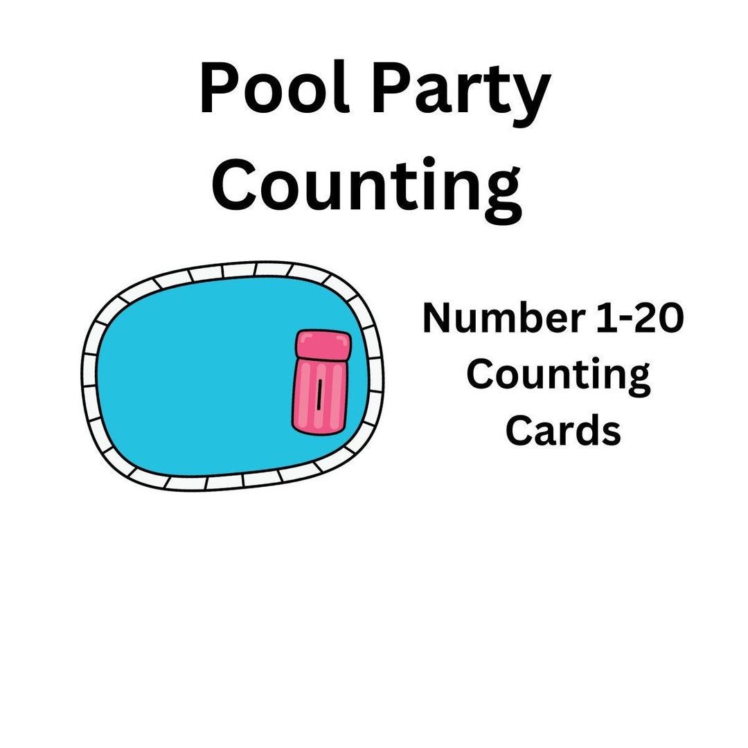 Pool Party Counting Cards Digital Download Cards Only - Etsy