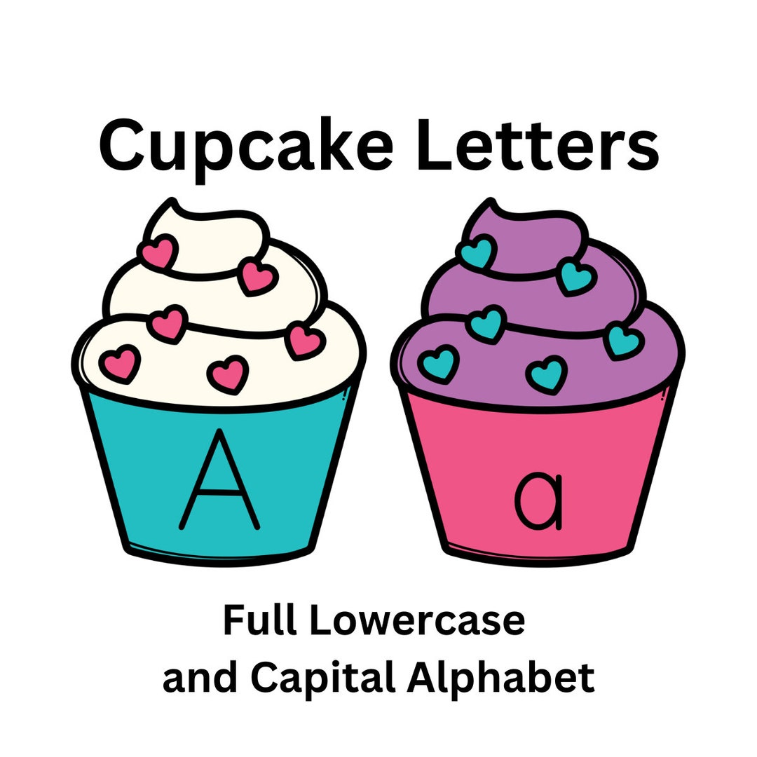 Cupcake Letters Digital Download Cards Only - Etsy