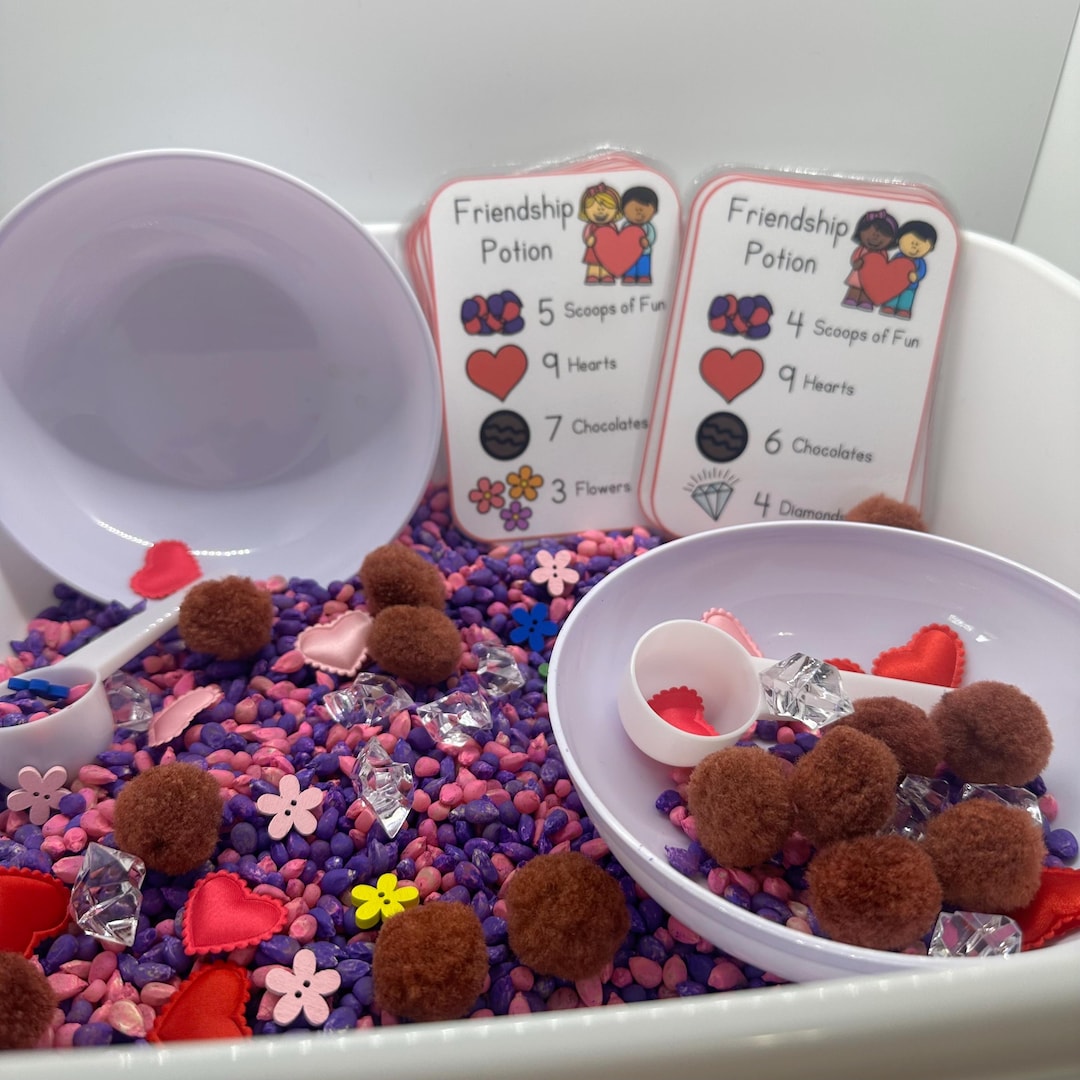 Friendship Potion Sensory Bin | Sensory Bin | Preschool Valentine Game ...