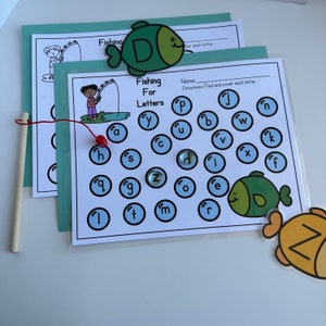 Fishing for Letters | Letter Identification and Matching | Preschool ...