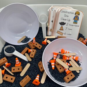 Construction Site Sensory Bin | Preschool Community Helper Unit Study ...