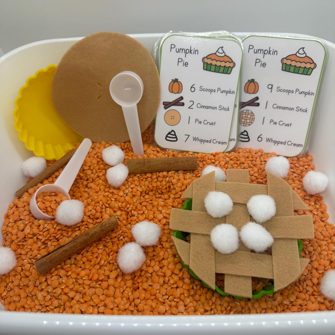 Make a Pumpkin Pie | Sensory Bin | Preschool Fall Unit Study Game ...
