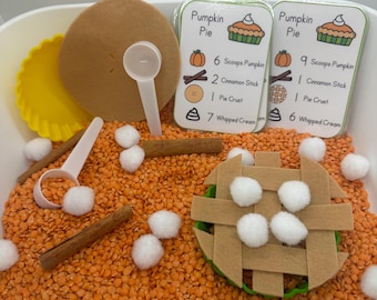 Make a Pumpkin Pie | Sensory Bin | Preschool Fall Unit Study Game ...
