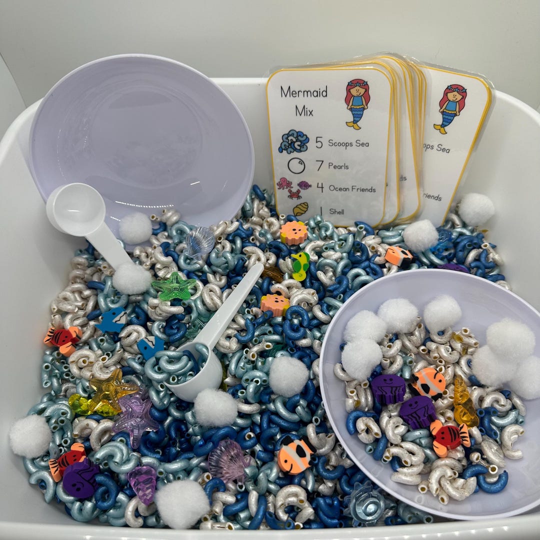 Mermaid Play Sensory Mix | Sensory Bin | Preschool Ocean Unit Study ...