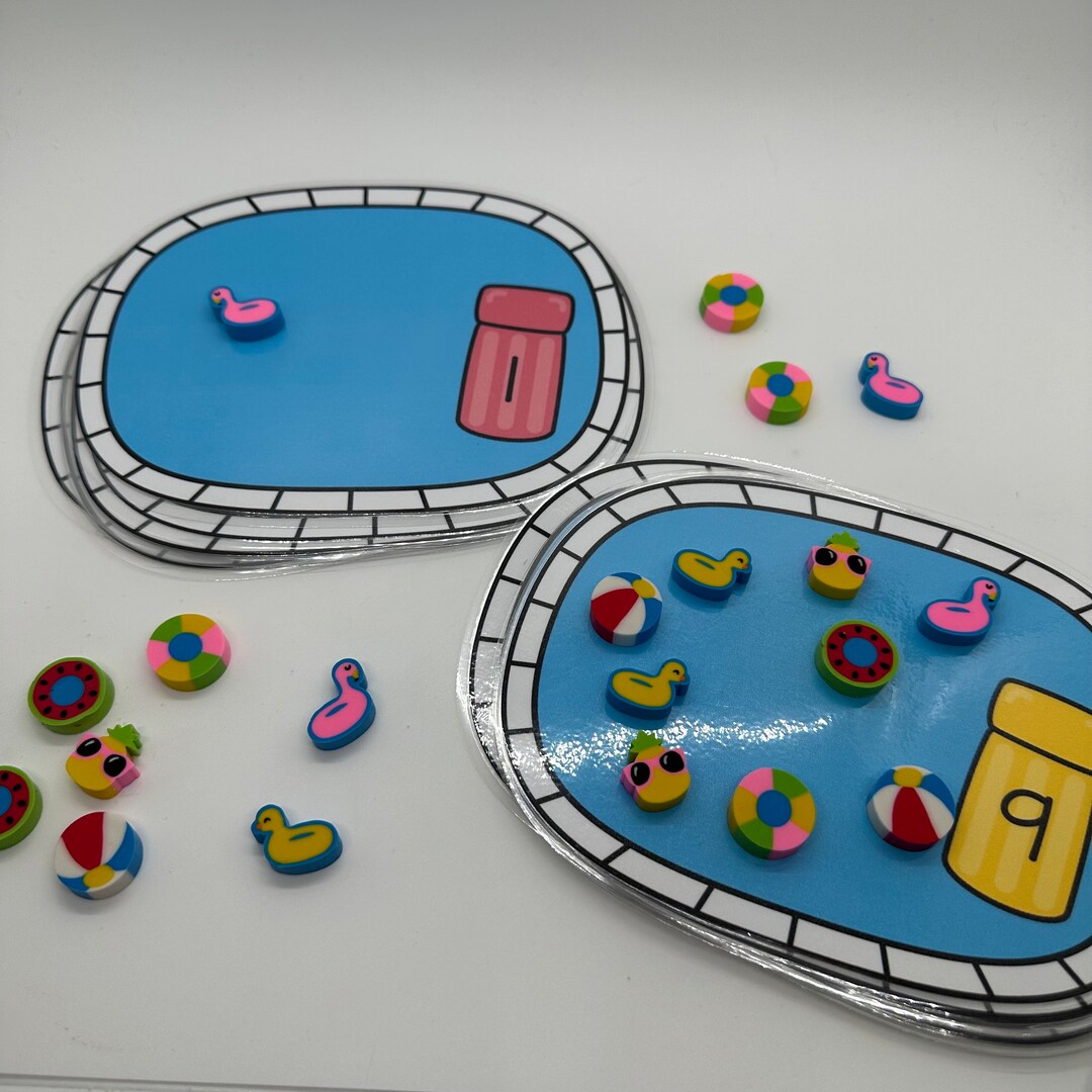 Pool Counting | Preschool Centers Counting Game | Ready to Go Busy Bag ...