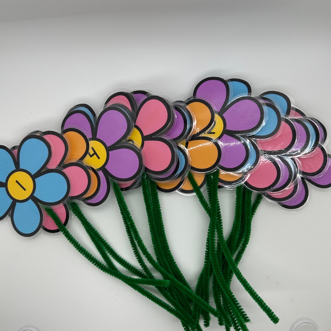 Flower Counting | Fine Motor |lacing | Preschool Centers Counting Game ...