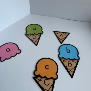 Ice Cream Letter Matching Preschool Summer Learning - Etsy