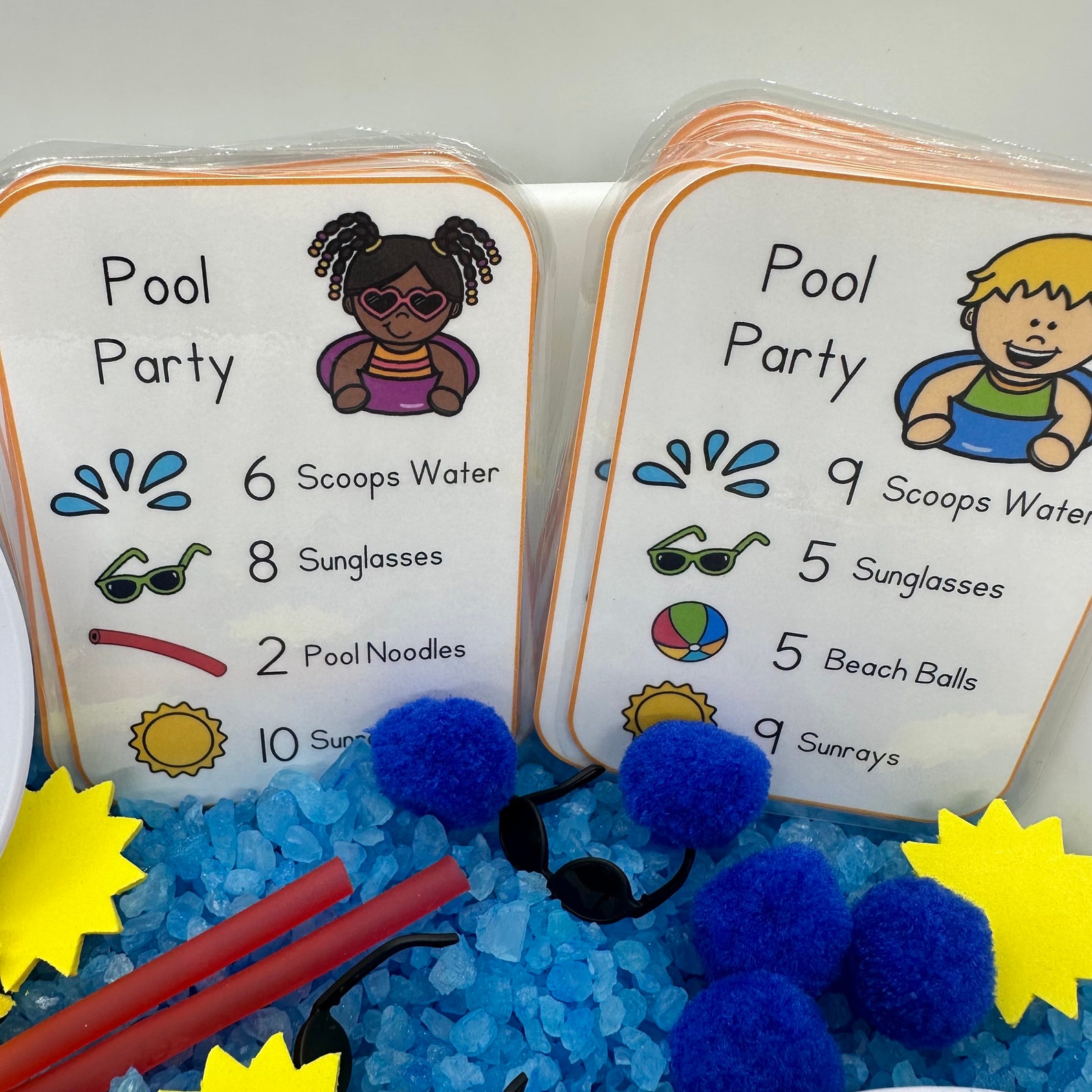 Summer Pool Party Sensory Bin | Sensory Bin | Preschool Math Game ...