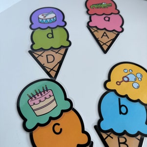 Ice Cream Letter Matching Preschool Summer Learning - Etsy