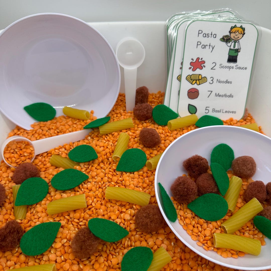Pasta Party | Sensory Bin | Preschool Classroom Game | Restaurant Play ...