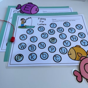 Fishing for Letters | Letter Identification and Matching | Preschool ...