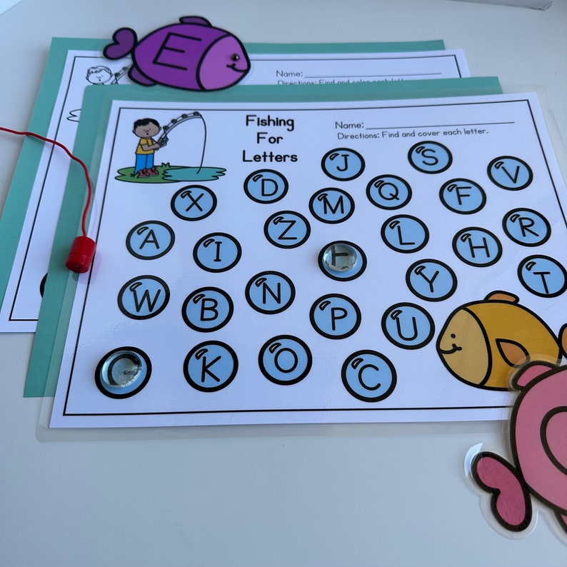 Fishing for Letters | Letter Identification and Matching | Preschool ...