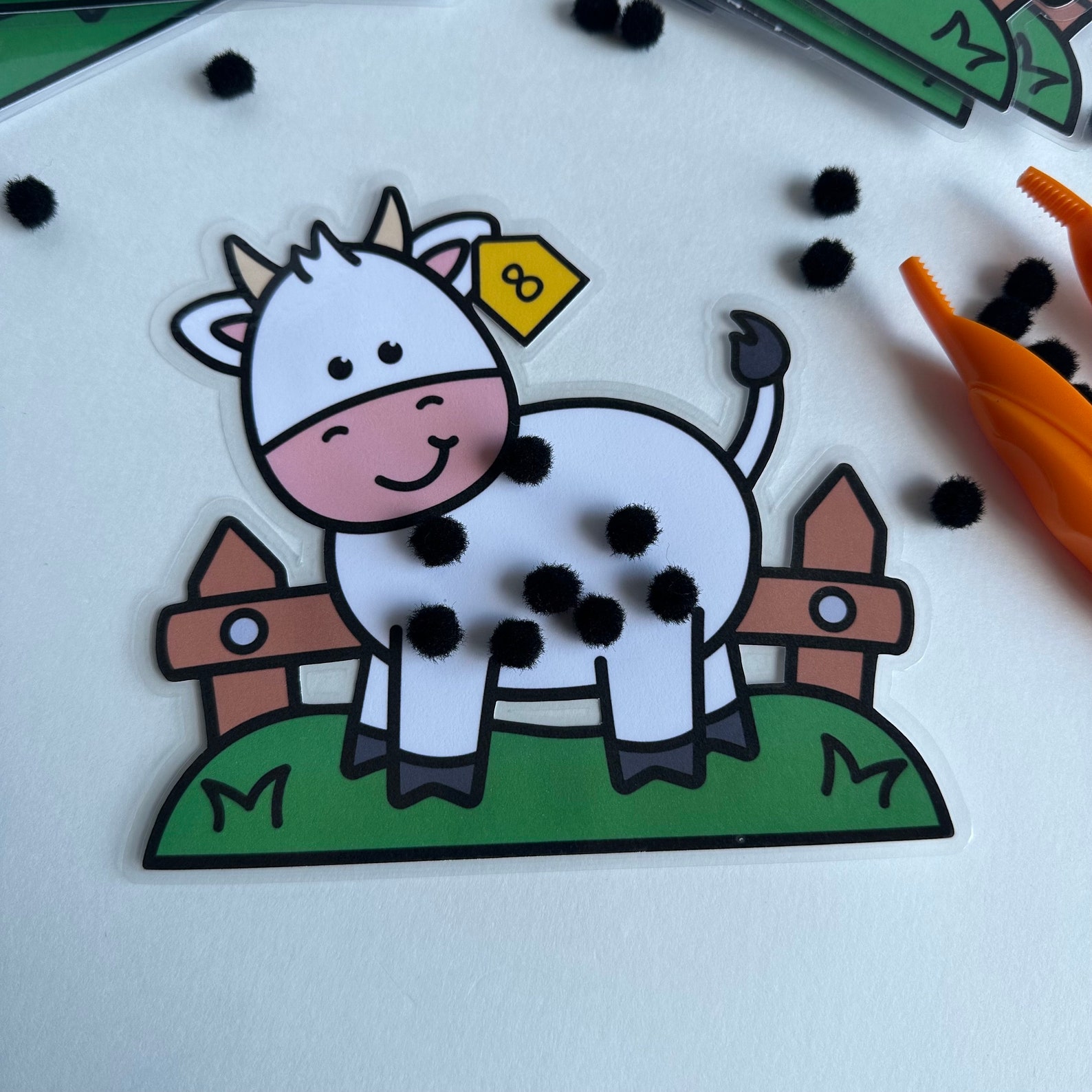 Cow Spot Counting Farm Animal Learning Preschool Centers Counting Game ...