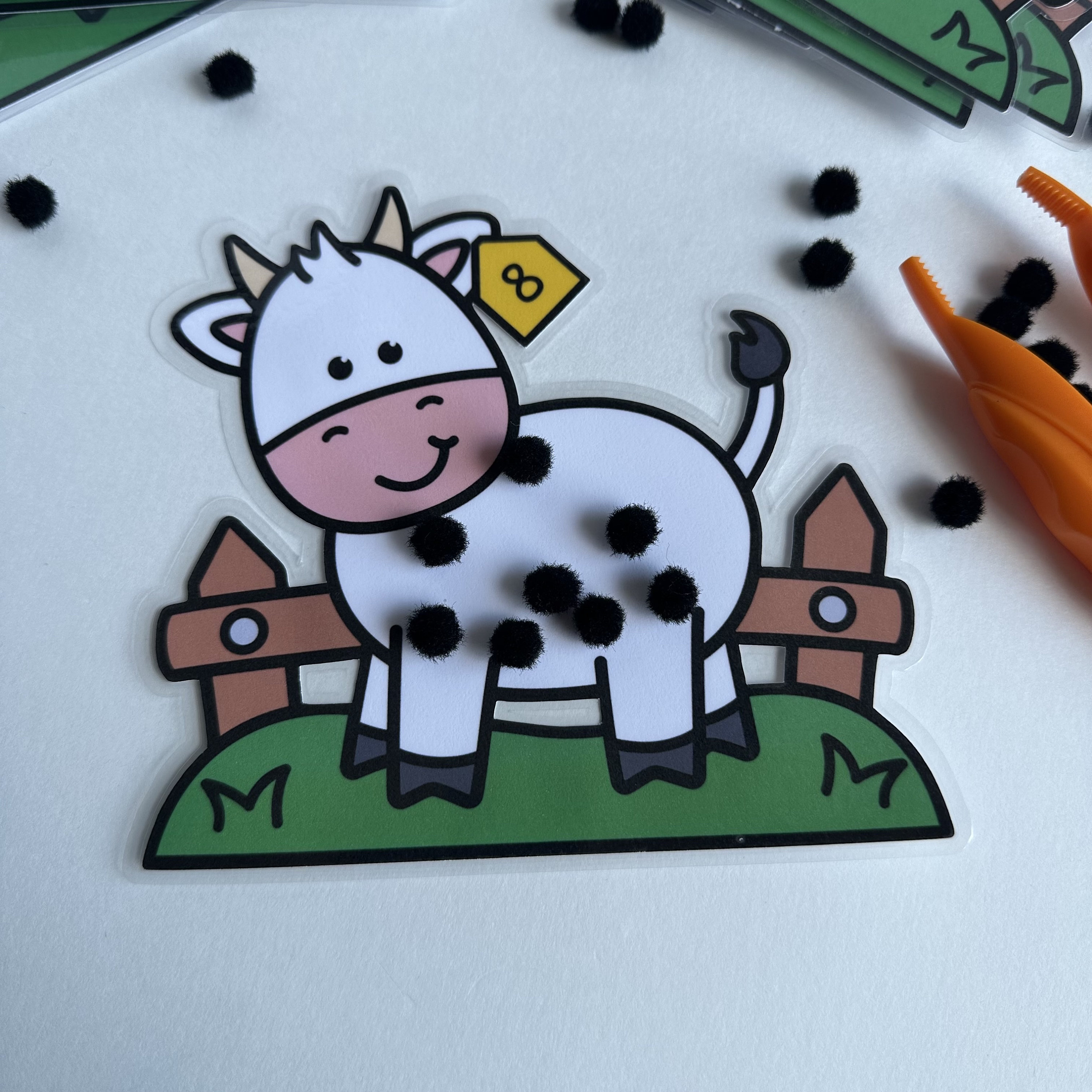 Cow Spot Counting Farm Animal Learning Preschool Centers Counting Game ...