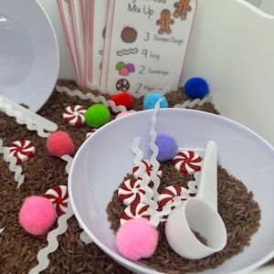 Gingerbread Sensory Bin | Christmas Sensory Bin | Preschool Winter Game ...