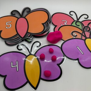 Playdough Counting 1-20 | Butterfly Playdough Mat | Hands on Learning ...