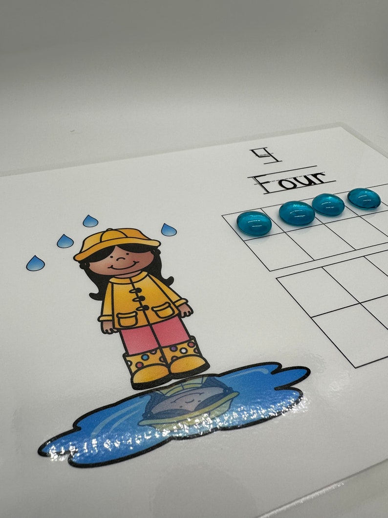Raindrop Counting Preschool Centers Counting Game Ready to Go Busy Bag ...