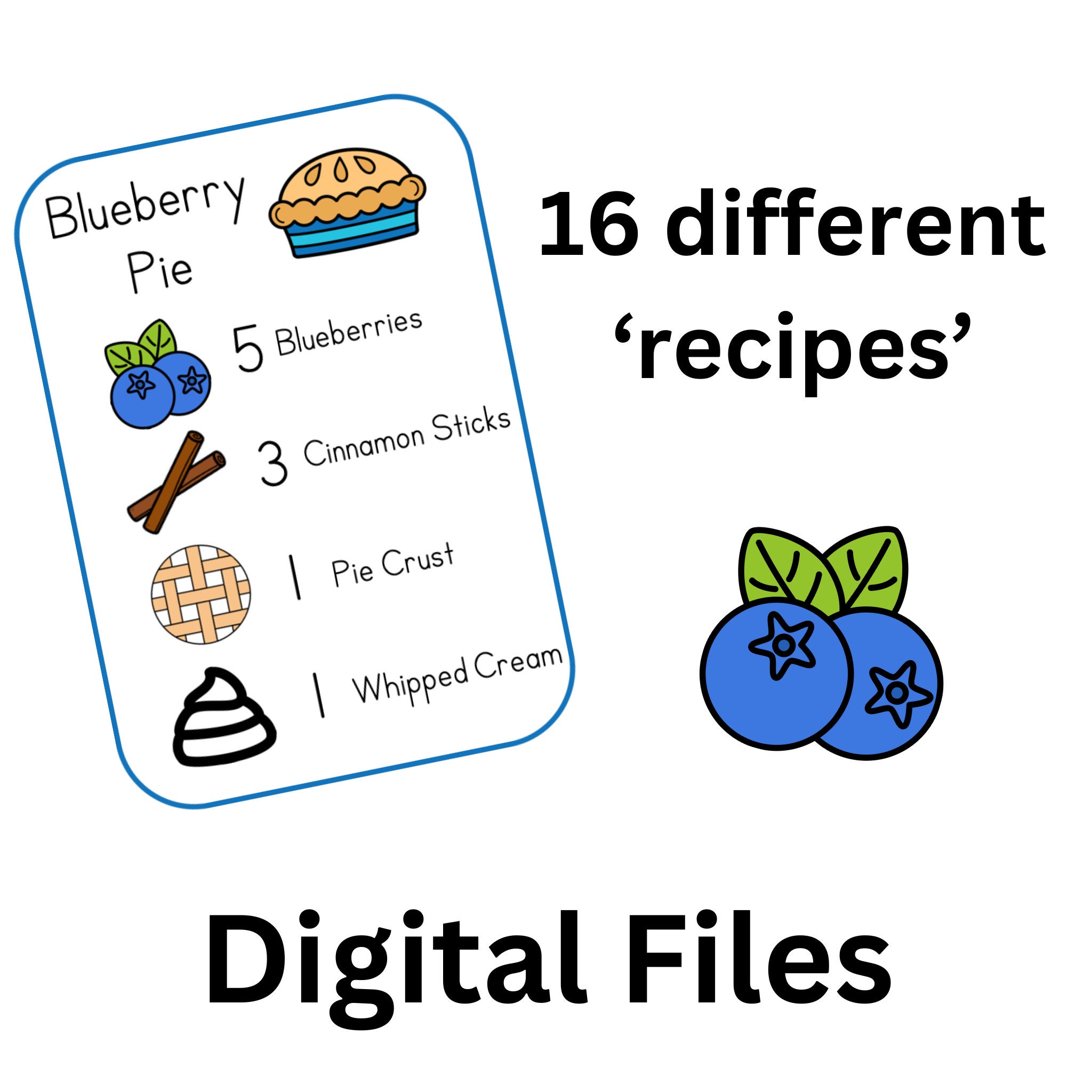 Blueberry Pie Counting Activity Digital Download Cards Only - Etsy