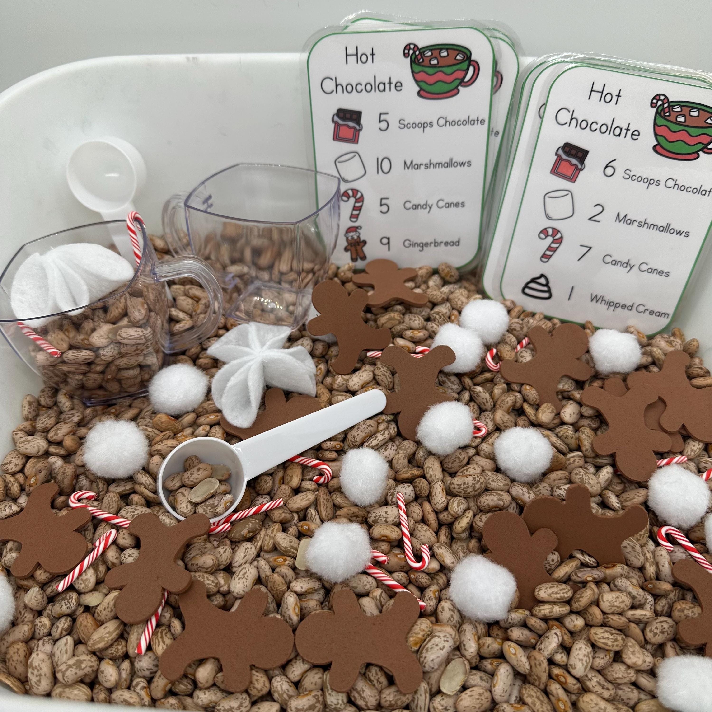 Hot Chocolate Sensory Bin | Sensory Bin | Preschool Winter Game ...