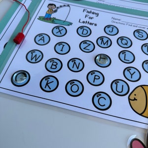 Fishing for Letters | Letter Identification and Matching | Preschool ...
