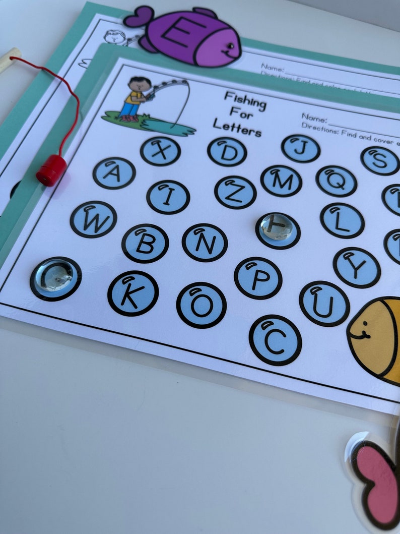 Fishing for Letters Letter Identification and Matching - Etsy