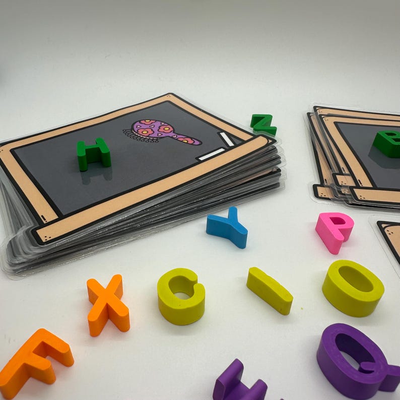 Letter Sound Matching | Chalkboard Letter Game | Preschool Center Game ...