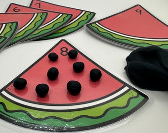 PDF ONLY Playdough Counting 1-20 Watermelon Playdough Mat Hands on ...