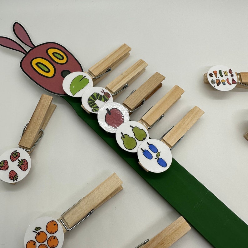 Very Hungry Caterpillar Sequence Fine Motor Clip Activity - Etsy