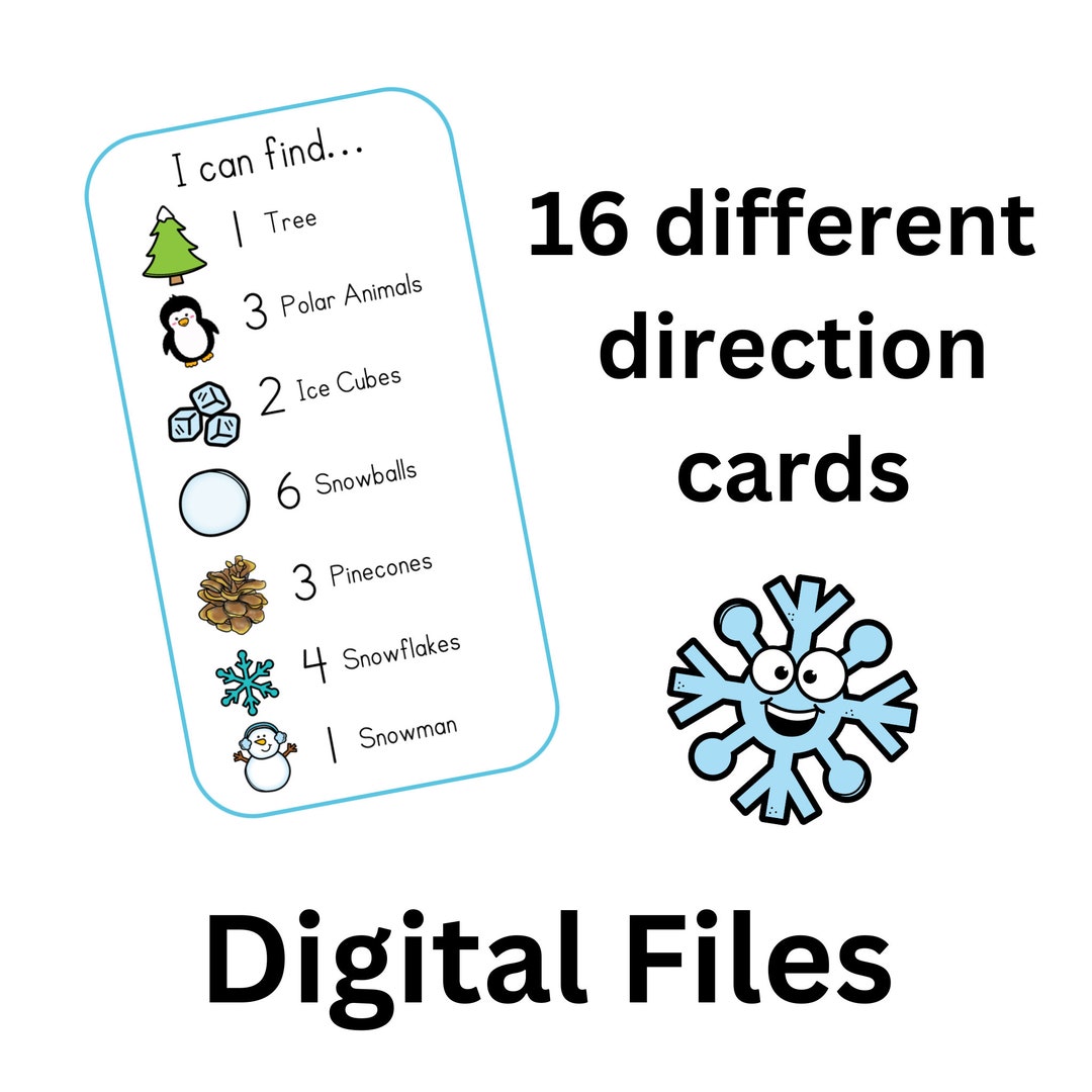 Winter I Can Find Sensory Bin Digital Download Cards Only - Etsy
