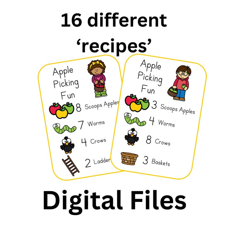 Apple Picking Fun Sensory Bin Digital Download Cards Only - Etsy