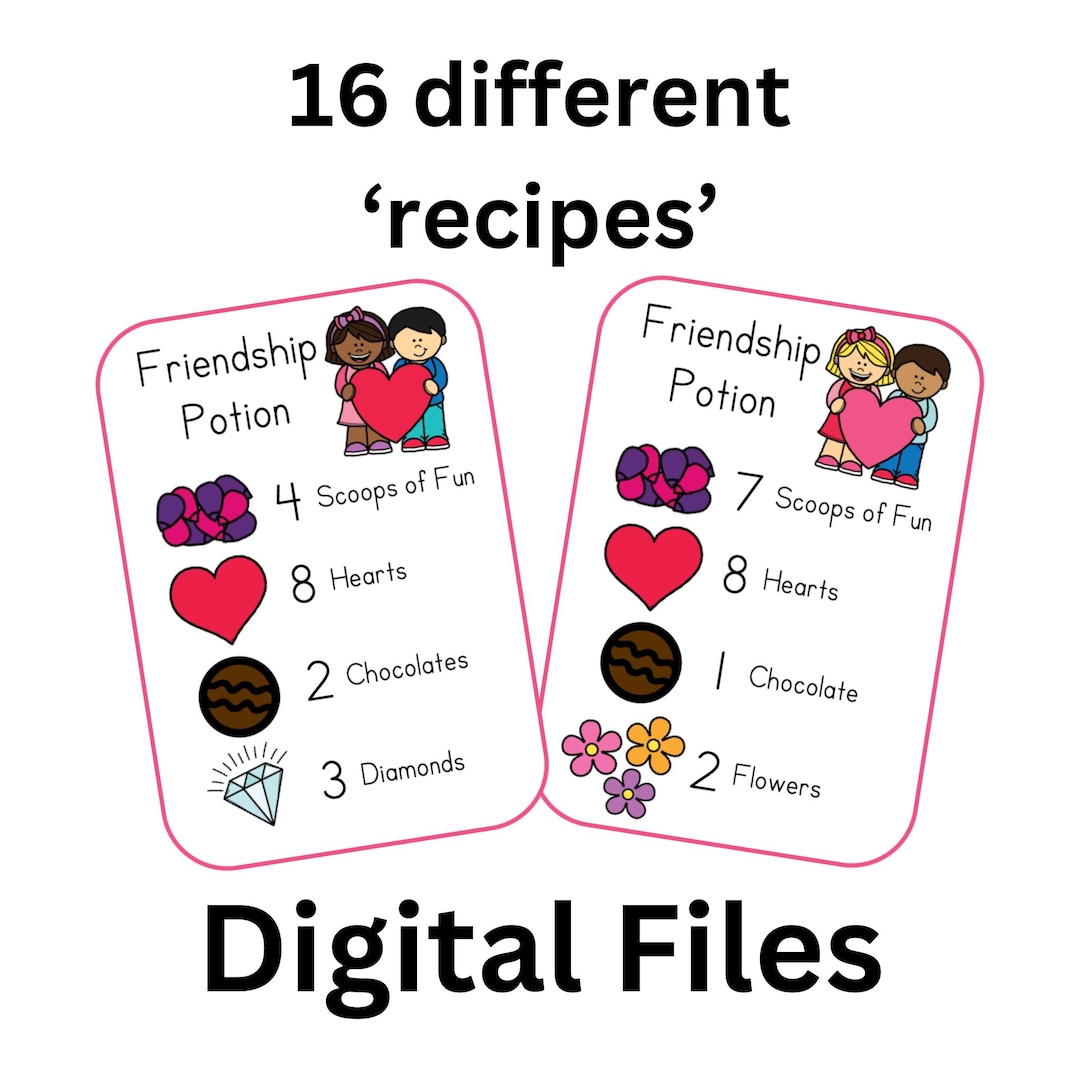 Friendship Potion Sensory Bin Digital Download Cards Only - Etsy